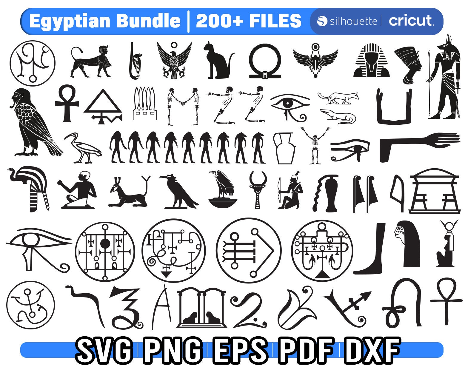 Egyptian Svg, Egyptian Symbols, Egypt Svg for Cricut, Ankh Svg, Ancient ...