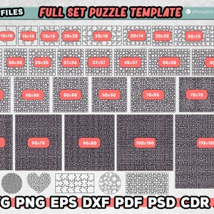 40 Puzzle Template Svg, Puzzle Svg, Jigsaw Svg for Cricut, Laser Cut ...