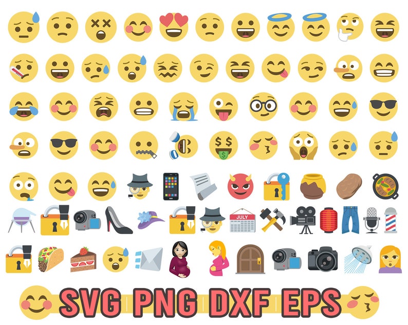 Emoji Svg Packet Emoji Png Files Emoji Clipart Emojis Svg - Etsy Australia