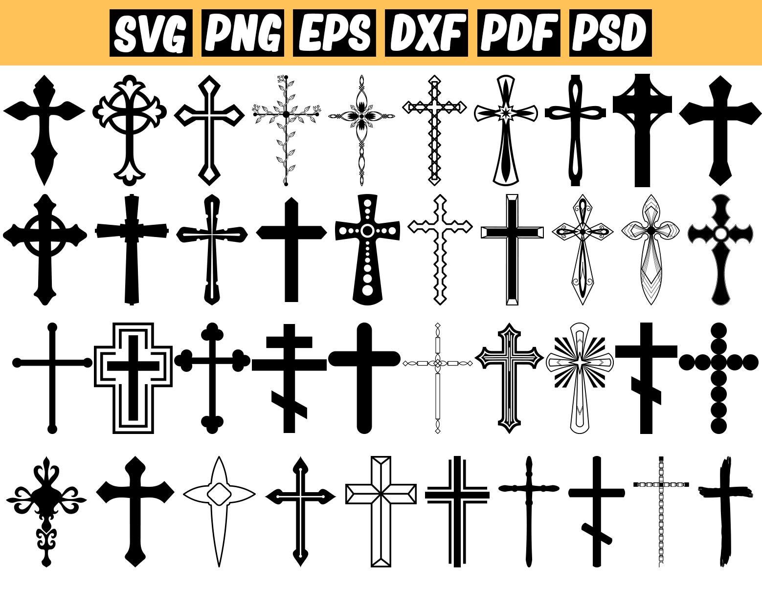 350+ Cross Svg Bundle, Christian Svg, Cross Laser Cut, Cross Vector ...