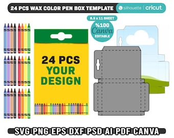 Mini Coloring Box Template SVG Studio File Hobby Lobby - Etsy