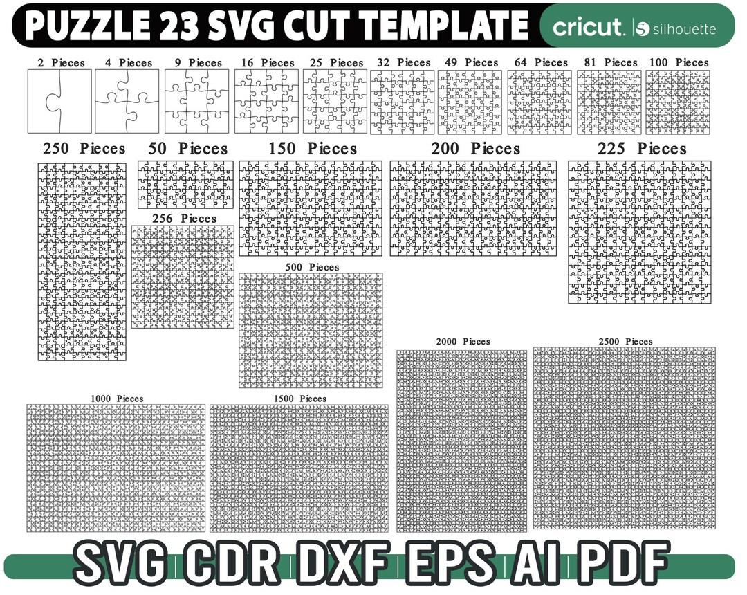 23 Puzzle template svg, puzzle svg, jigsaw svg for cricut, laser cut ...