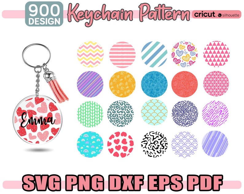 900 Keychain Pattern SVG Bundle, Round Pattern Svg, Circle Patterns Svg ...