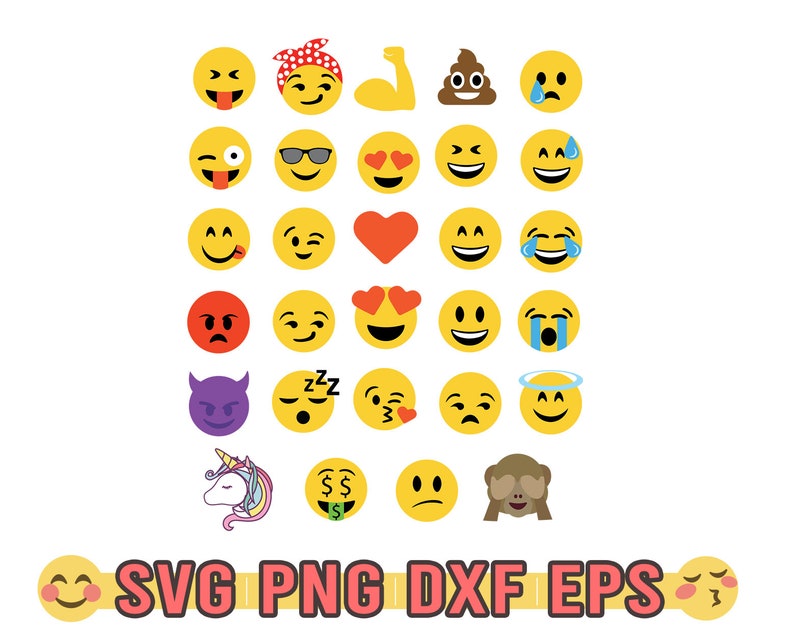 Emoji Svg Packet Emoji Png Files Emoji Clipart Emojis Svg - Etsy Australia