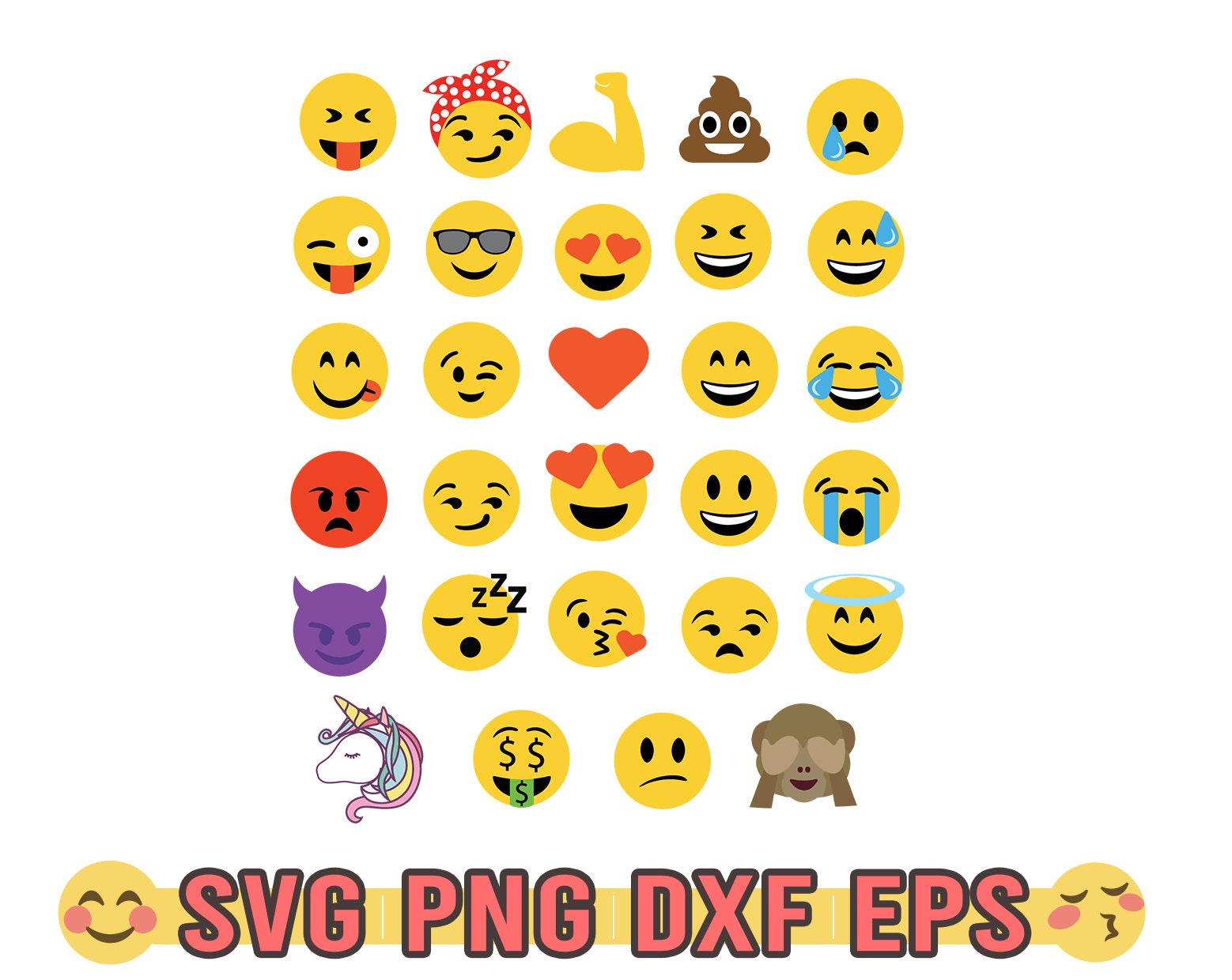 Emoji Svg Packet Emoji Png Files Emoji Clipart Emojis Svg - Etsy Australia
