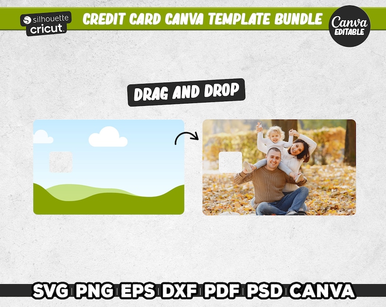 Credit Card Skin Template Canva, Debit Credit Card Template Svg, Credit ...