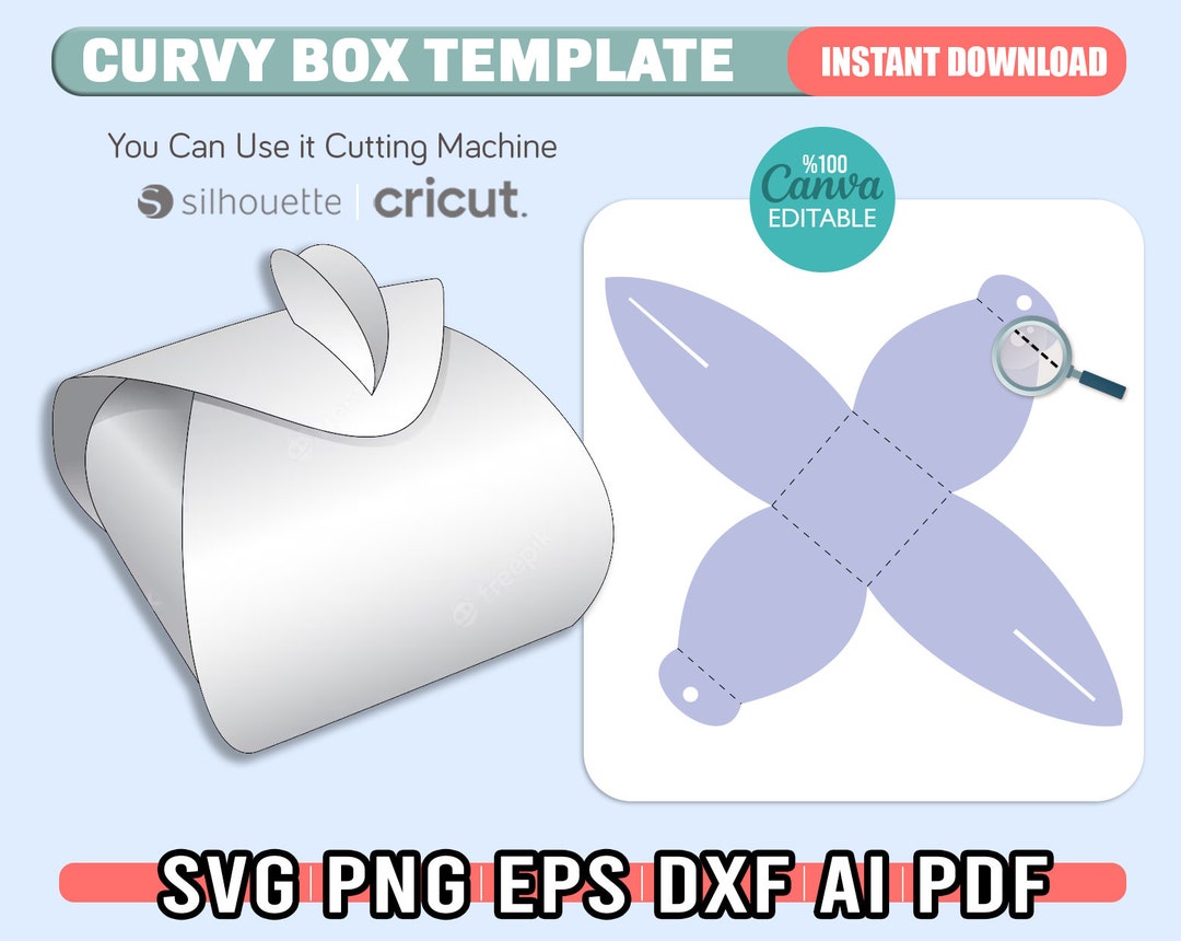 Curvy Box Vorlage SVG, Curvy Box Vorlage SVG, Box Vorlage SVG für ...