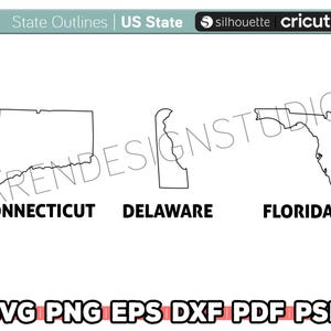 Simple US State Outlines Svg, United States of America Map, State Shape ...
