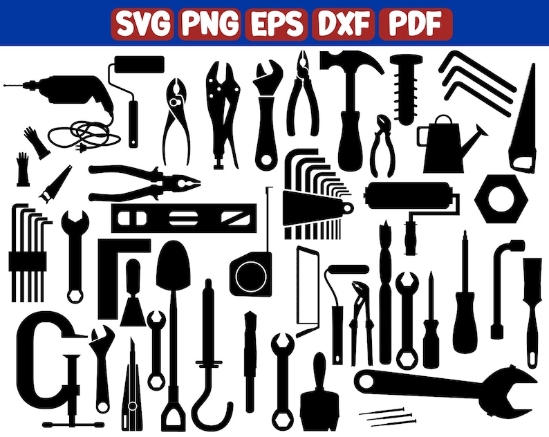 130 Tools Svg, Hand Tools Bundle, Tool Png & Clipart, Carpenter Tools ...