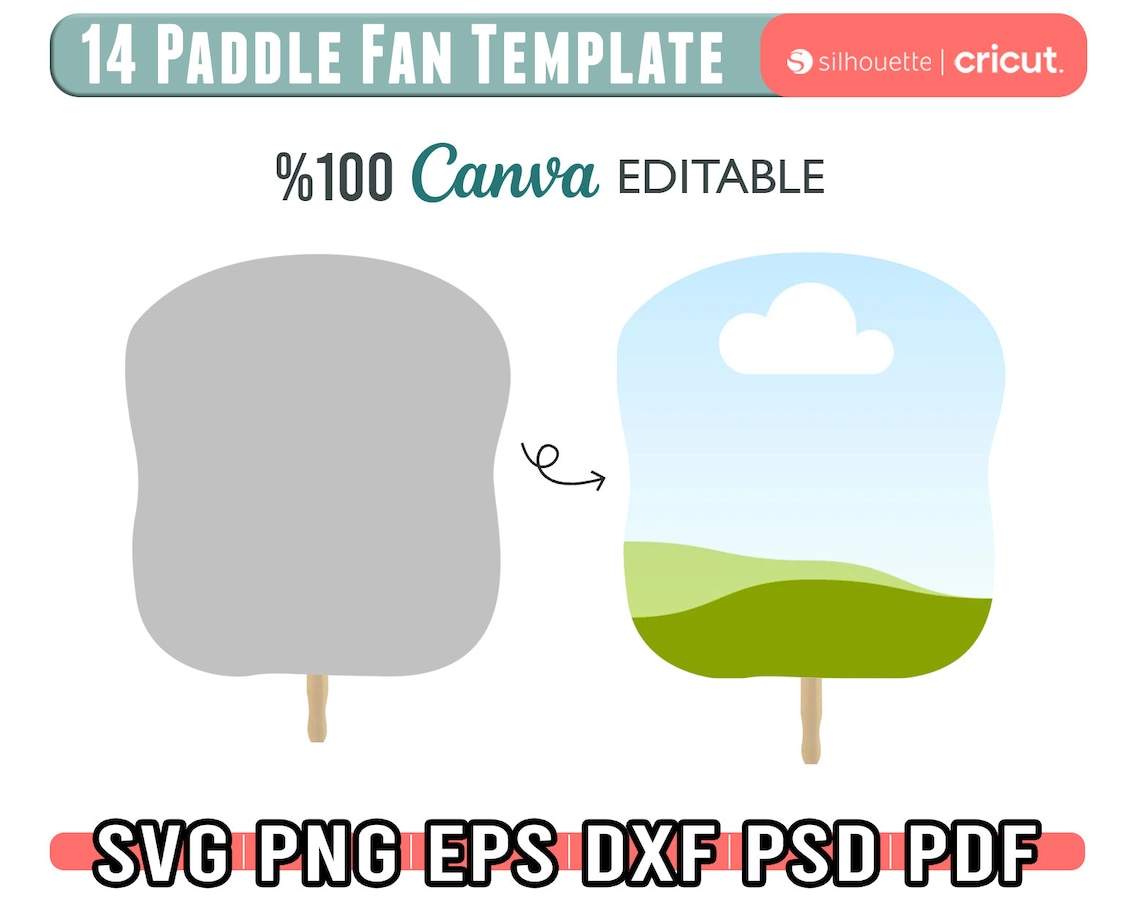 14 Paddle Fan Template Svg, Church Fan Template, Hand Heart Fan ...