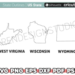 Simple US State Outlines Svg, United States of America Map, State Shape ...