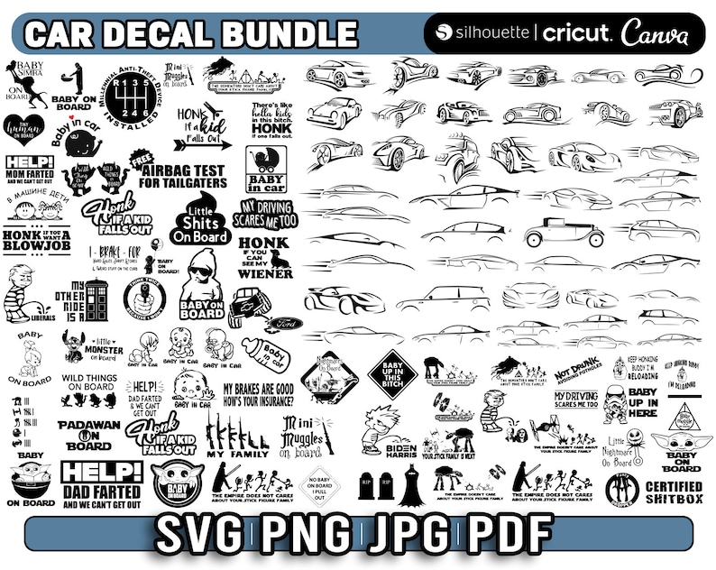 Car Decal Svg Car Svg Car Stickers Svg Funny Car Decals Svg - Etsy ...
