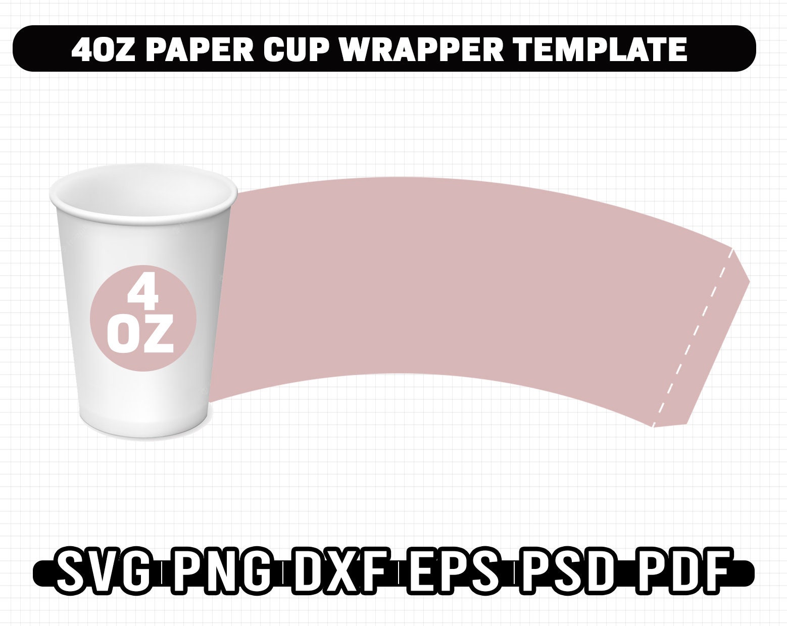 6 Sizes Paper Cup Wrapper Template Bundle Cup Wrapper - Etsy UK