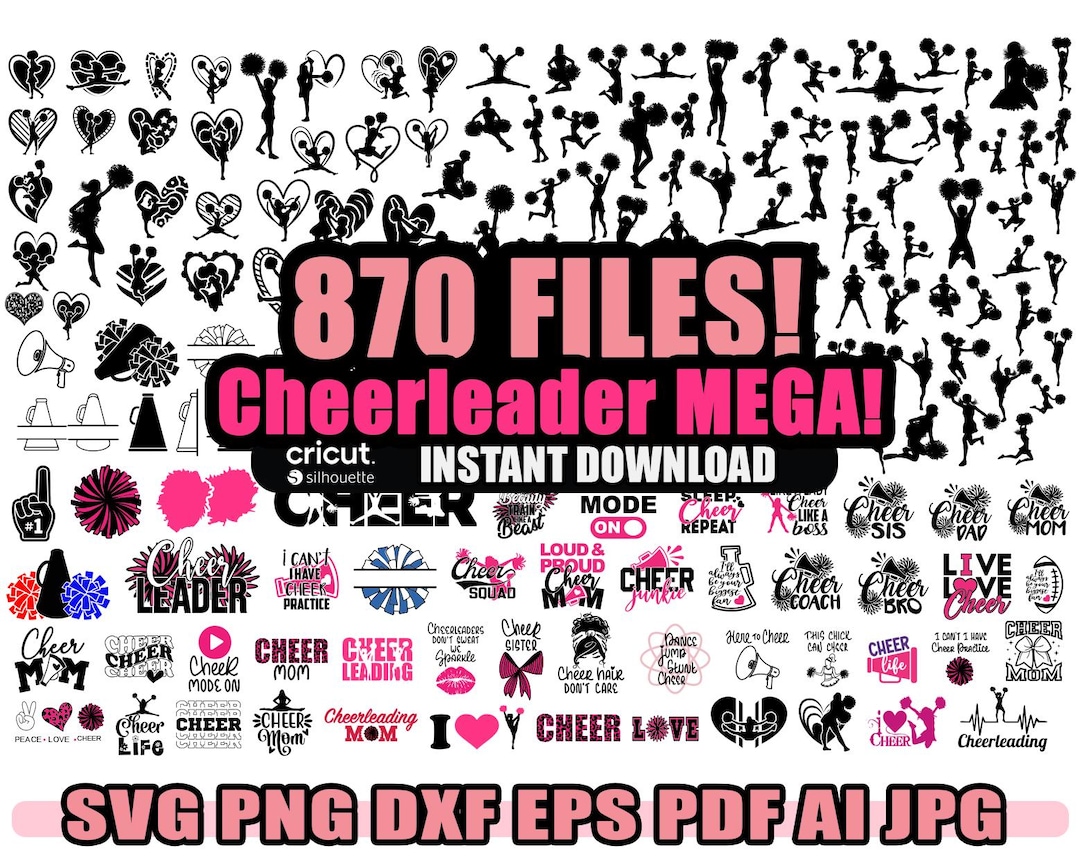 Cheer Svg Bundle, Cheerleader Svg, Cheerleading Svg for Cricut, High ...