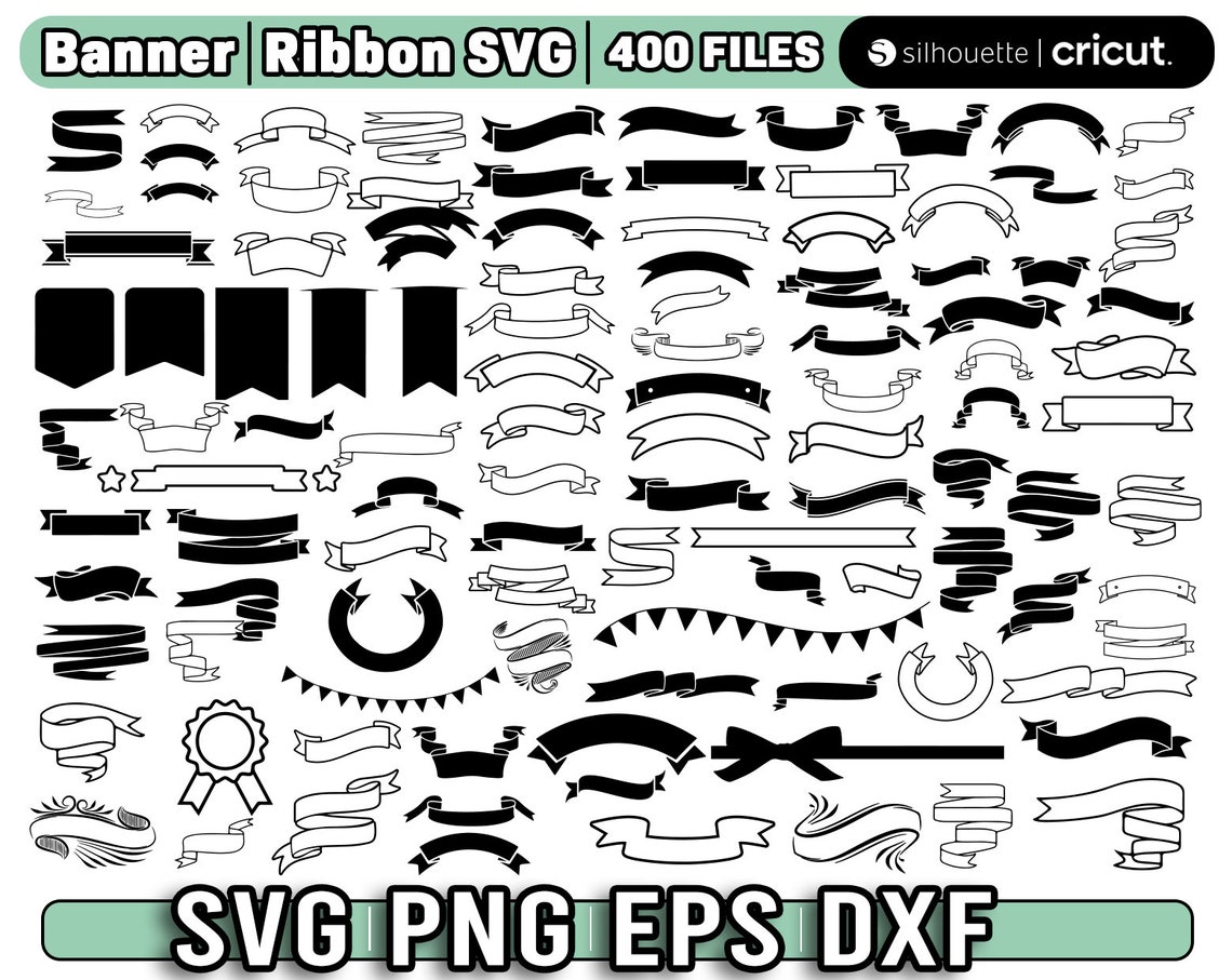 Banner Svg, Ribbon Svg Bundle, Ribbon Banner Svg Cut Files, Banners Svg ...