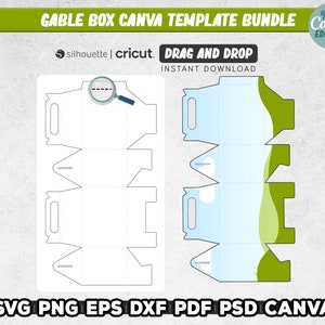 Gable Box Template Canva, Gable Box Svg for Cricut, Gift Box Template ...