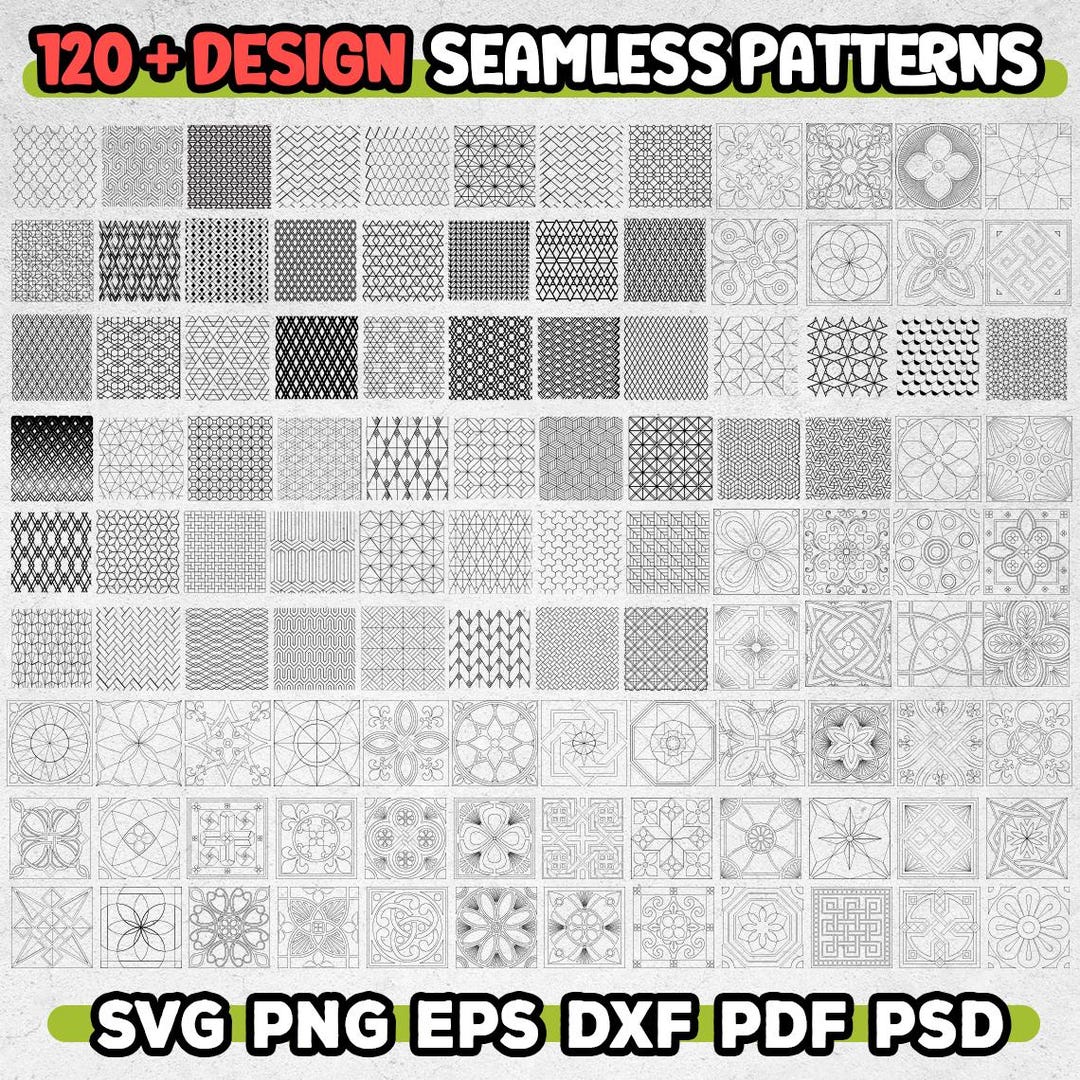 100+ Seamless Patterns Svg Bundle, Geometric Seamless Svg, Geometric ...