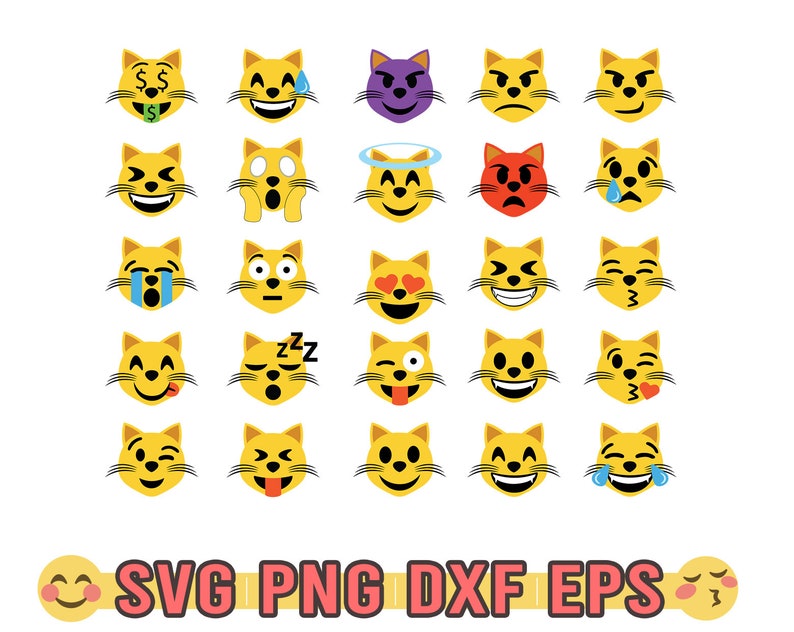 Emoji Svg Packet Emoji Png Files Emoji Clipart Emojis Svg - Etsy Australia