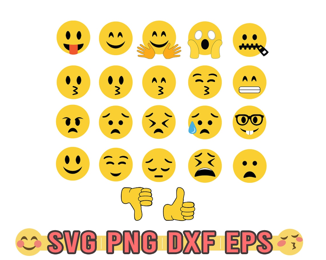 Emoji Svg Packet Emoji Png Files Emoji Clipart Emojis Svg - Etsy Australia