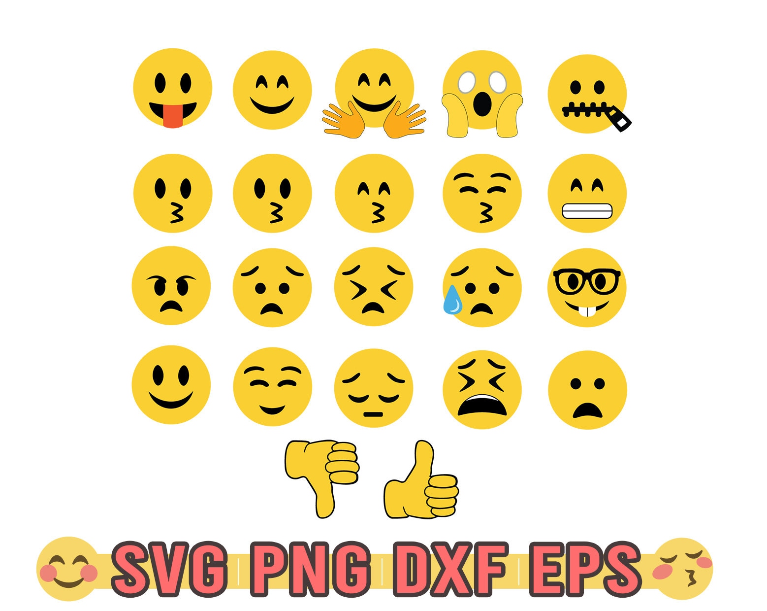 Emoji Svg Packet Emoji Png Files Emoji Clipart Emojis Svg - Etsy Australia