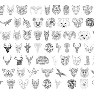 Geometric Svg, Otter Geometric Laser Cut File, Animal Half Geometry Svg ...