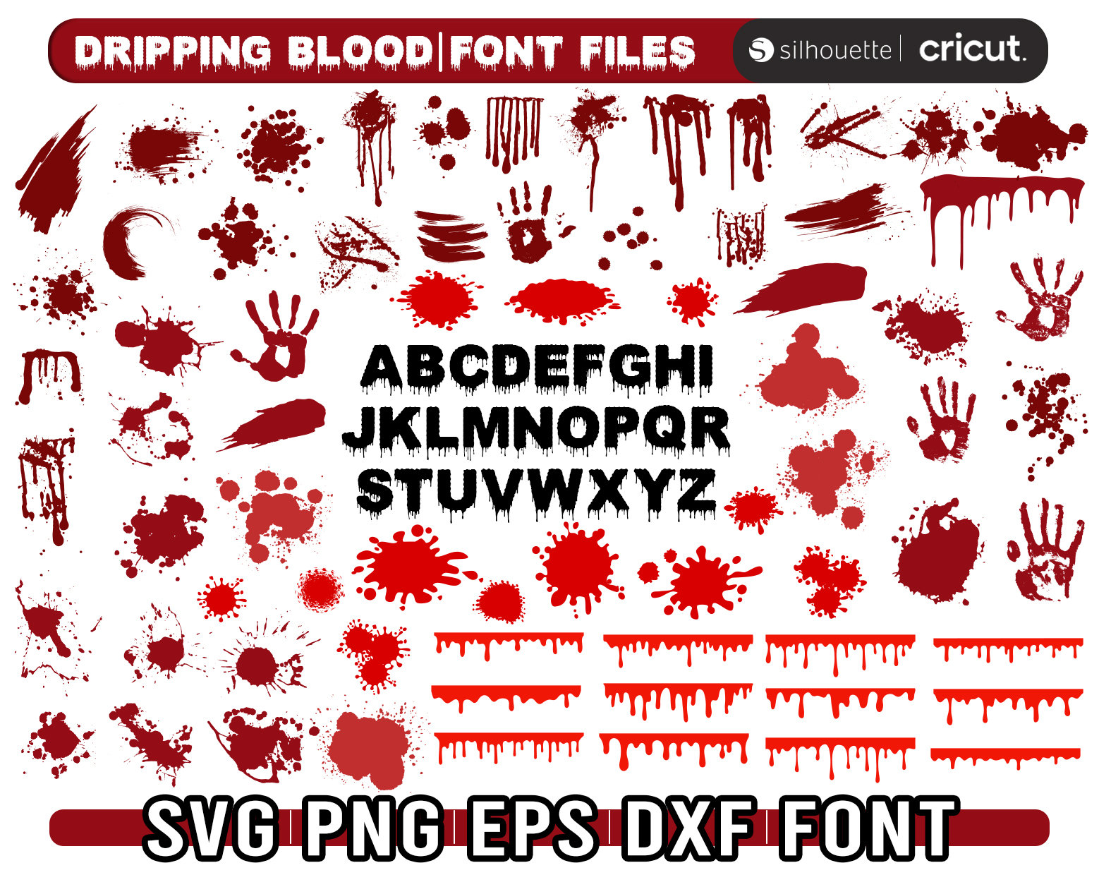 Splash Blood Svg Bundle, Blood Drip Svg, Dripping Blood Svg, Dripping ...