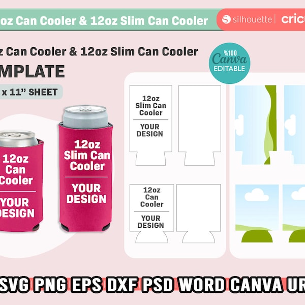 Slim Can Cooler Template Svg - Etsy