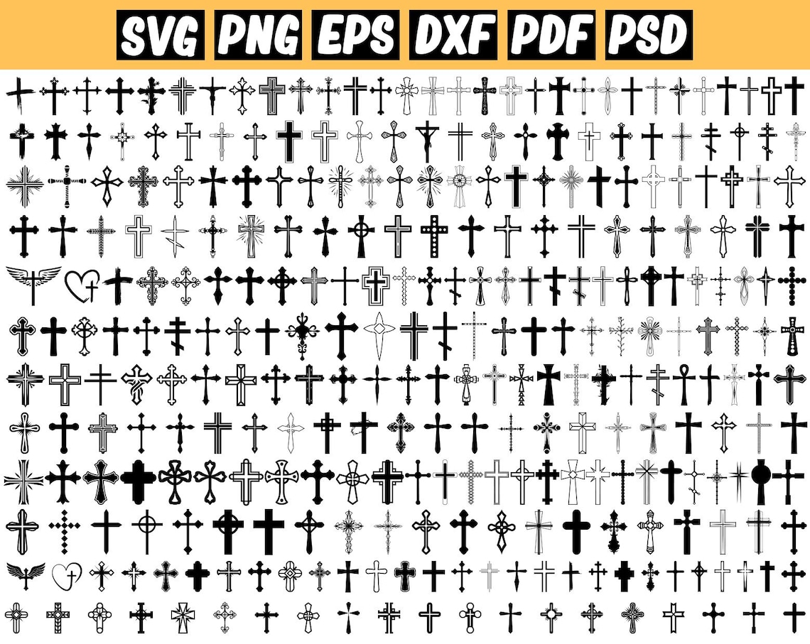 350+ Cross Svg Bundle, Christian Svg, Cross Laser Cut, Cross Vector ...