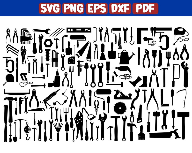 130 Tools Svg, Hand Tools Bundle, Tool Png & Clipart, Carpenter Tools ...