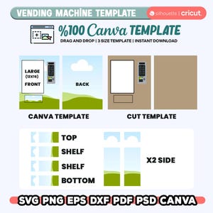 Vending Machine Template SVG, Claw Machine Template Canva, 8x10 12x16 ...