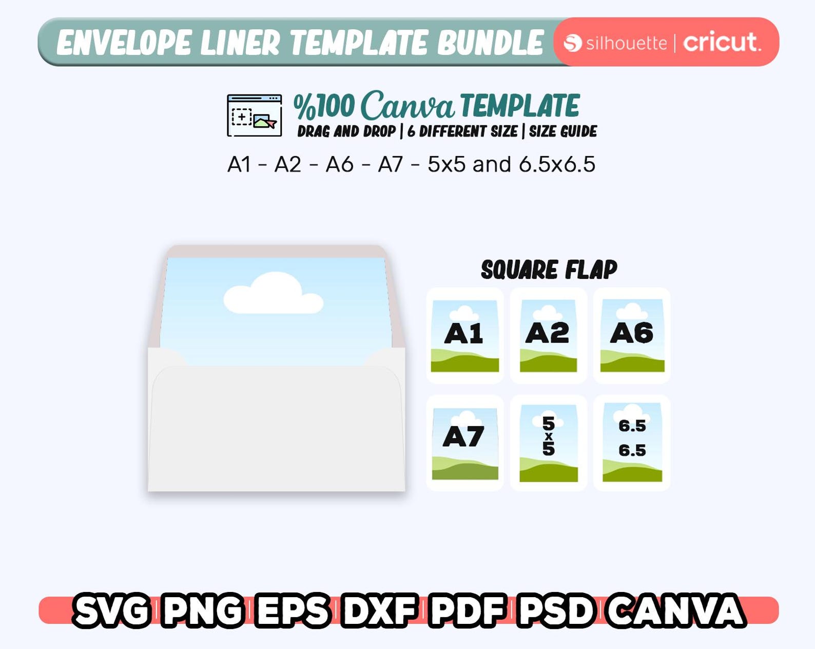 Envelope Liner Template Bundle, Drag and Drop Envelope Liner Canva ...