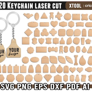 Keychain Laser Cut Files, Keyring Design Files for Laser Cutting ...