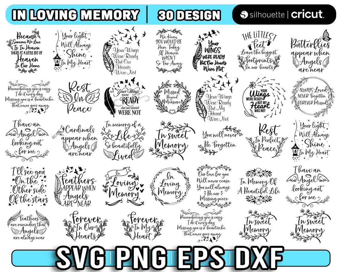 In Loving Memory Svg Bundle in Loving Memory Png in Memory - Etsy
