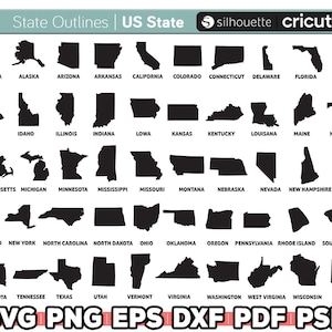 Simple US State Outlines Svg, United States of America Map, State Shape ...