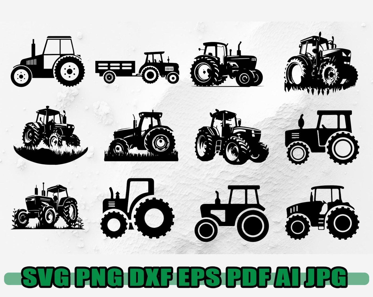 Tractor Svg Mega, Farm Tractor Svg, Tractor Png / Clipart, Cut Files ...