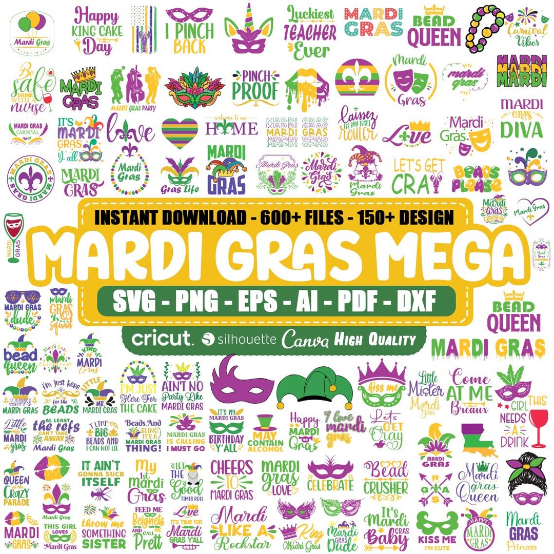 Mardi Gras Svg Mega, Carnival Mardi Gras Mask, Carnival Svg Bundle ...