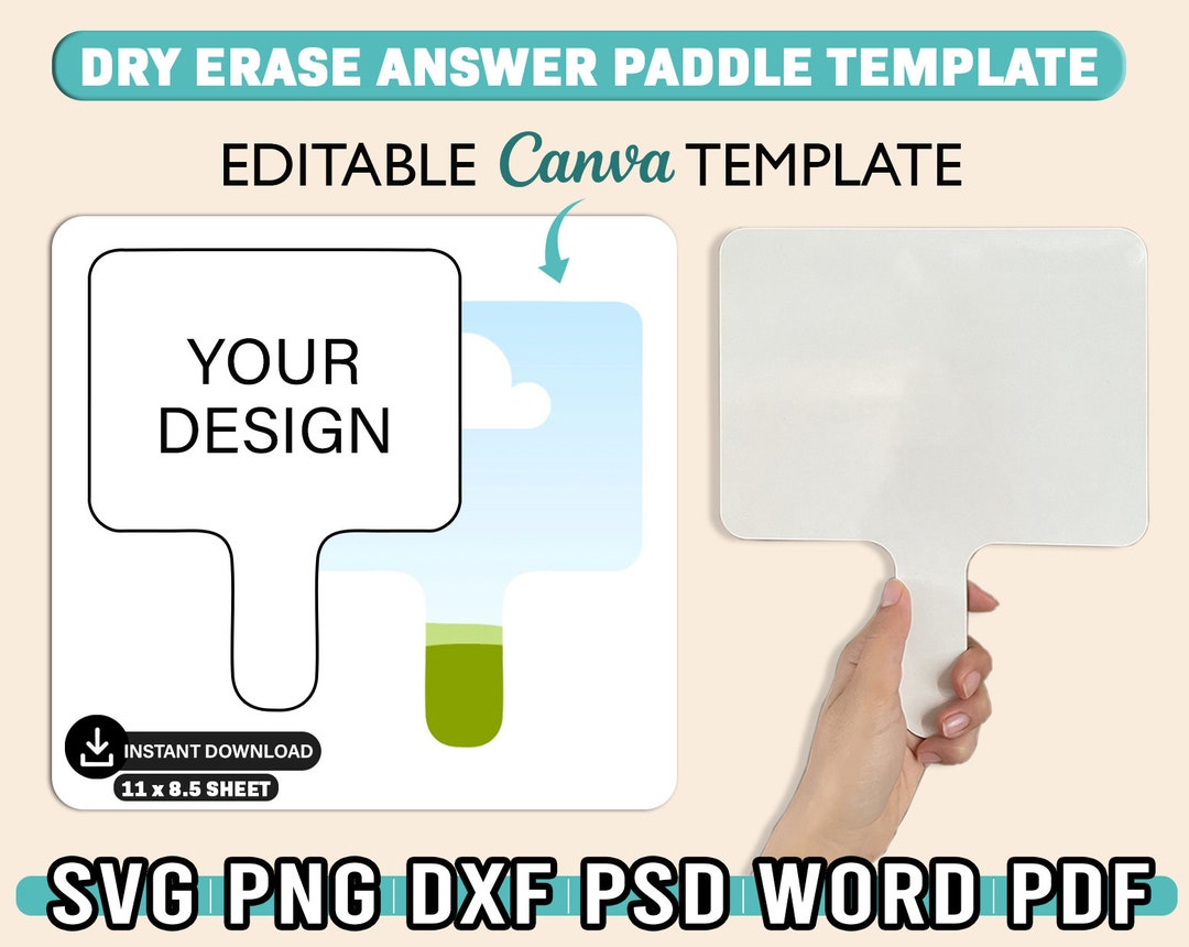 Dry Erase Answer Paddle Template Svg, Dry Erase Paddle Template ...