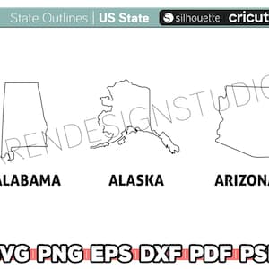 Simple US State Outlines Svg, United States of America Map, State Shape ...