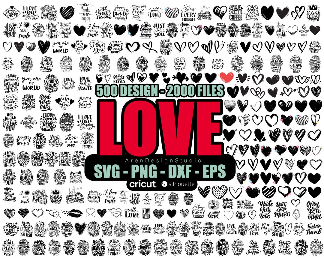 500+ Love Svg Bundle, Hearth Svg, Valentines SVG, Love Quote, Love ...