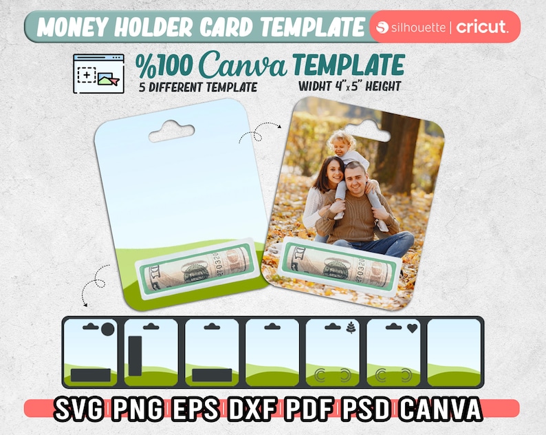 Money Gift Card Canva Template, Money Holder Card Template, Custom ...