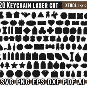 Keychain Laser Cut Files, Keyring Design Files for Laser Cutting ...