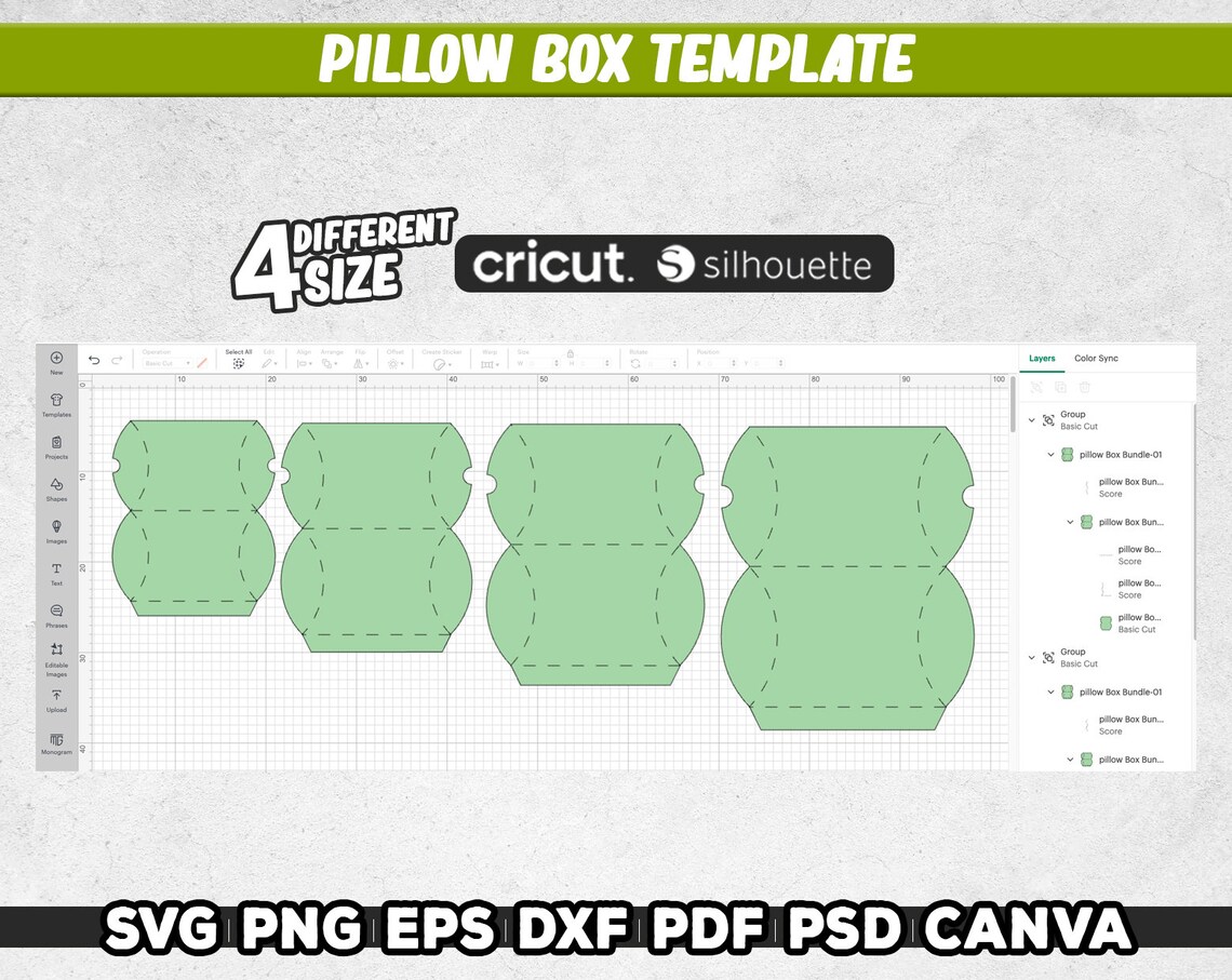 Pillow Box Template, Pillow Box Svg, Pillow Boxes Svg Bundle, Favor Box ...