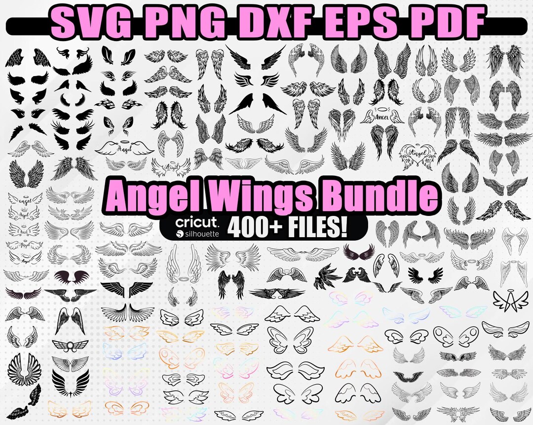 Angel Wings Svg Bundle, High Quality Wings Png, Wings Cut File for ... Angel Wings Svg Bundle, High Quality Wings Png, Wings Cut File for ...