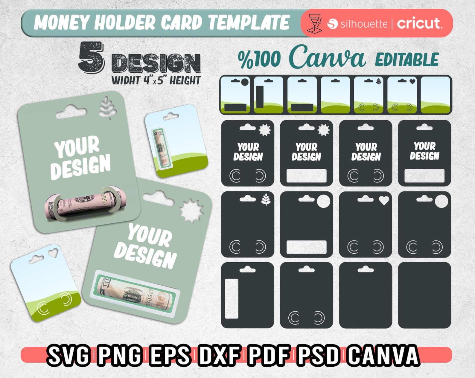 Money Gift Card Canva Template, Money Holder Card Template, Custom ...