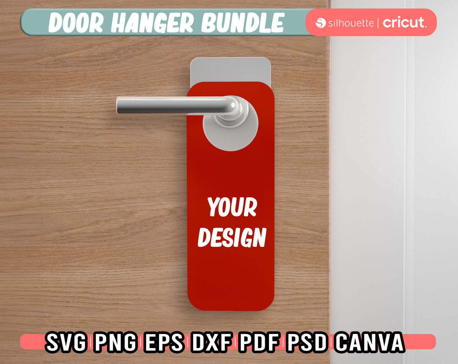 Door Hanger Template Svg, Editable Door Hanger Svg, Hotel Door Tag ...