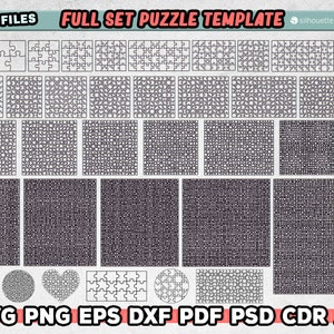 40 Puzzle Template Svg, Puzzle Svg, Jigsaw Svg for Cricut, Laser Cut ...