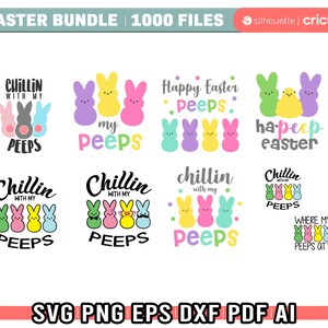 300 Design Easter Svg Bundle, Peeps Svg, Easter Bunny Svg, Chillin With ...