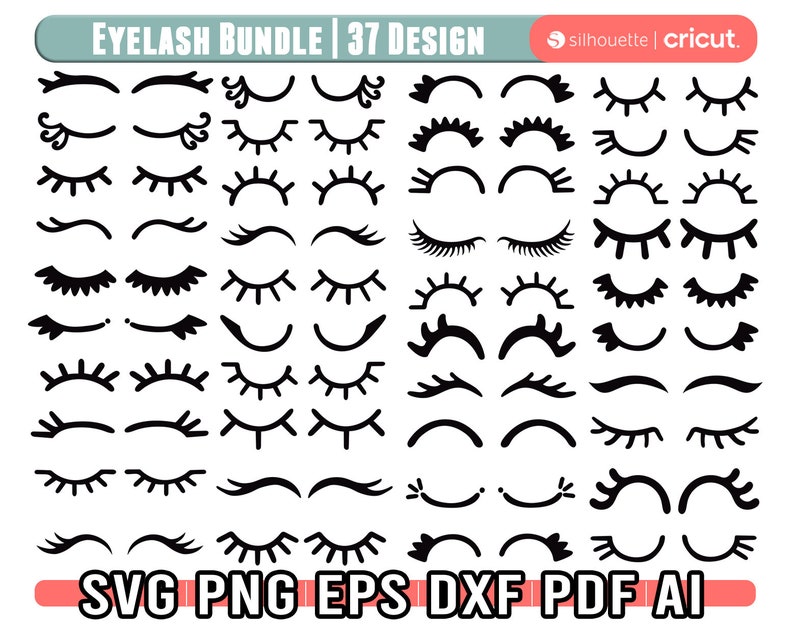 Mega Eyelash Svg, Eyelashes Girl SVG for Cricut, Wall Eyelash Svg ...