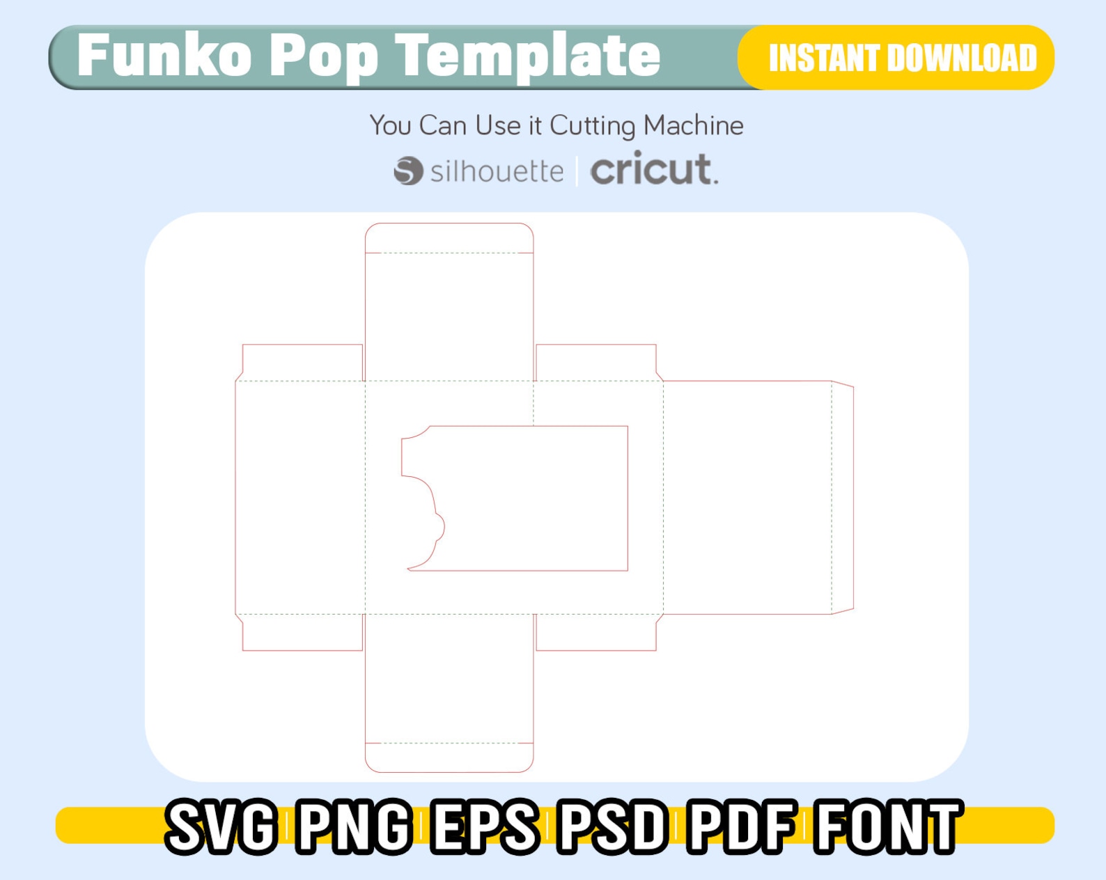 Funko POP Box Plantilla Svg, Funko Box Vector, Funko Box Editable ...