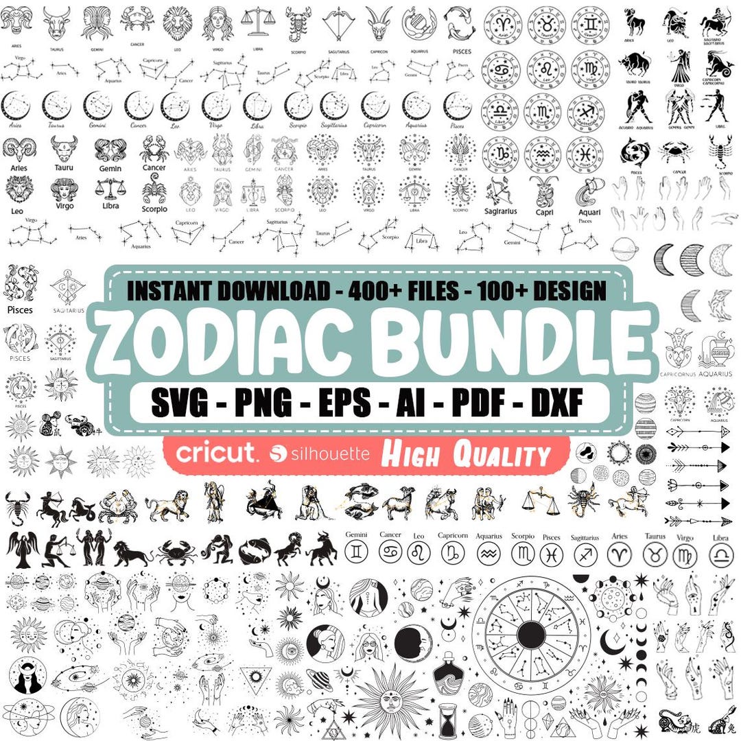400+ Zodiac Signs Svg, Zodiac Svg Bundle, High Quality Horoscope Svg ...